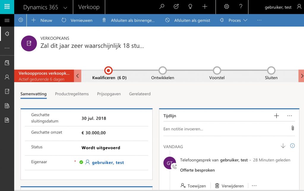 Microsoft Dynamics 365 CRM for Sales voorjaar 2018 update